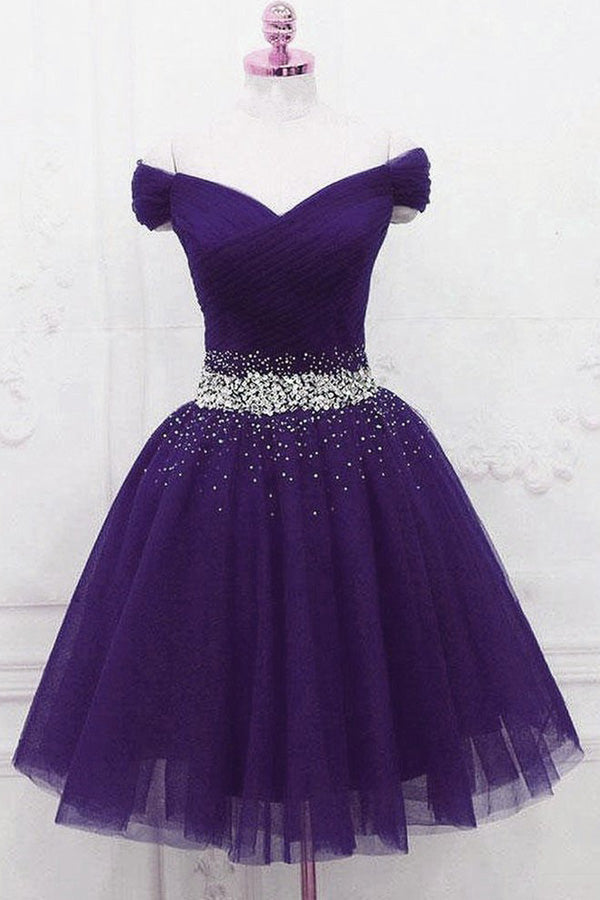 Cute Off The Shoulder Homecoming Dress Tulle Short Prom Dress,WD157 ...